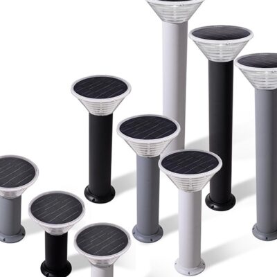 Solar Pathway Bollard Light Set 6W 6V 6000K with Sand Black | Green ...