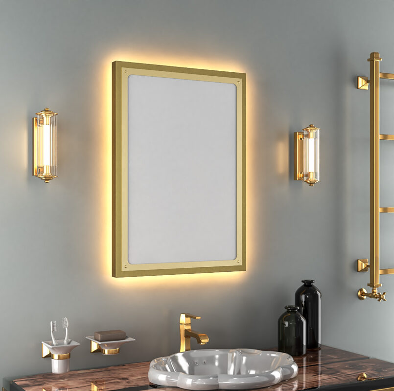 Framed Square Backlit LED Mirror | Green Energy Products